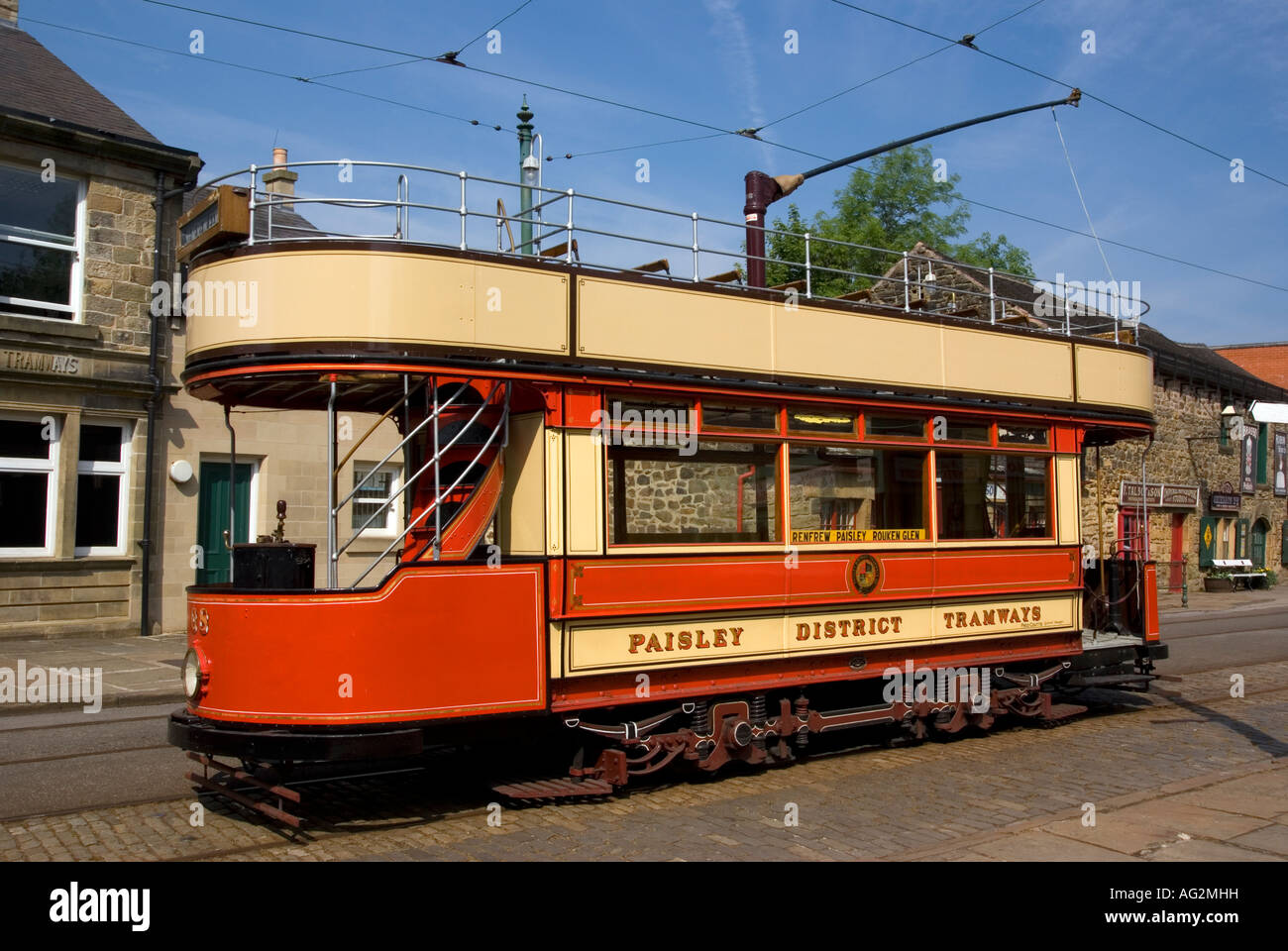 paisley preserved tram at crich tramway in derbyshire england Stock ...