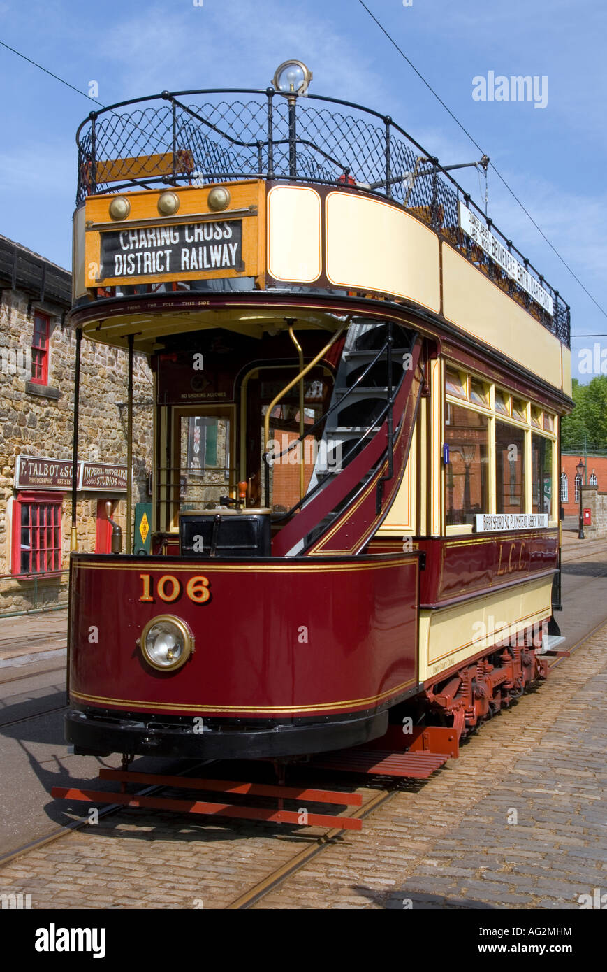 charing cross tram number 106 at crich tramway Stock Photo - Alamy