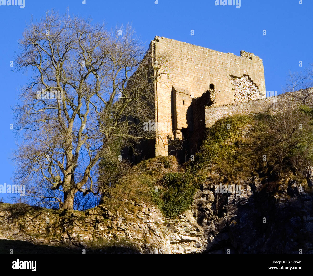 peveril castle castleton derbyshire Stock Photo - Alamy