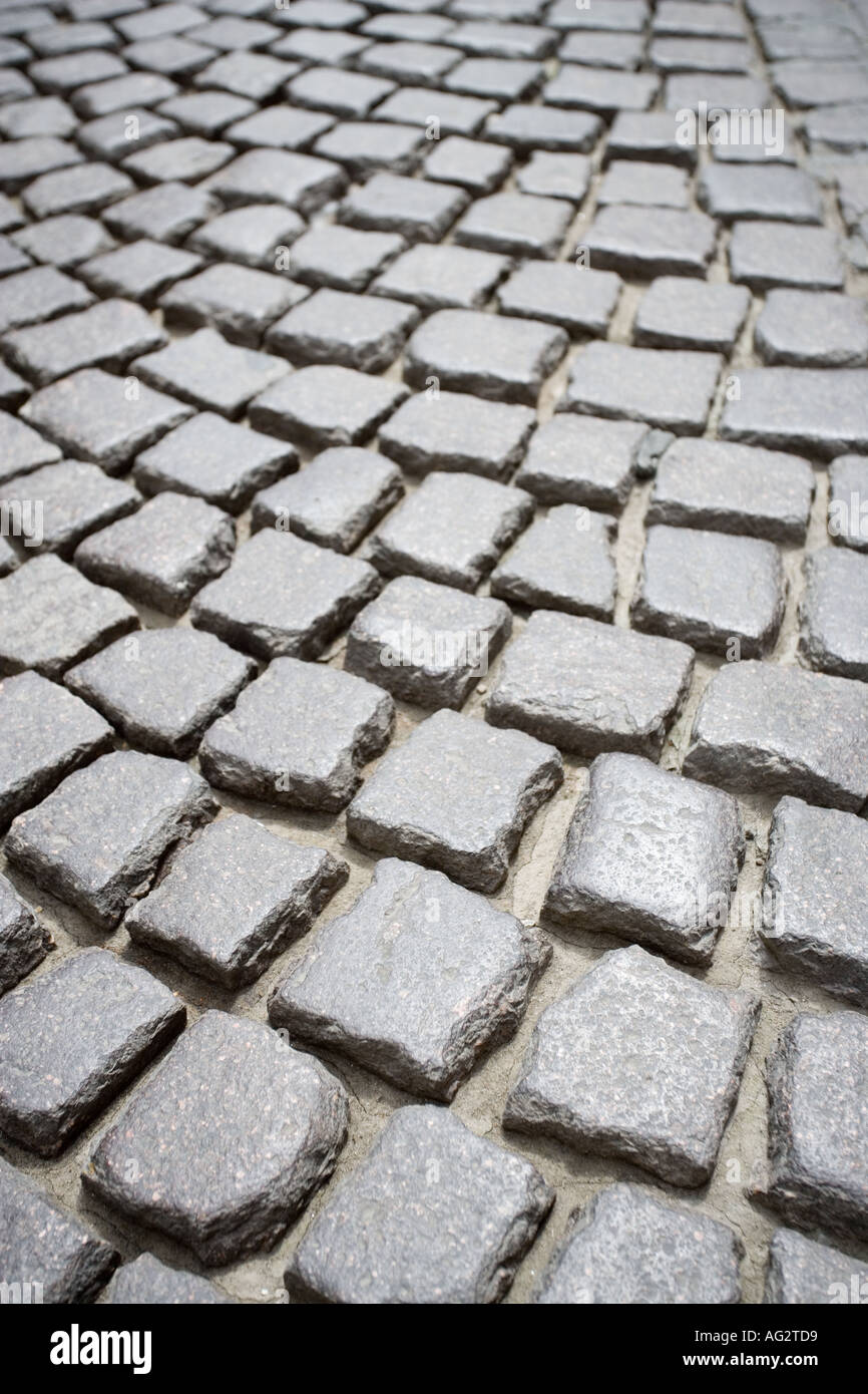 typical medieval cobblestone pavement in Parma, Emila Romagna, Italy ...