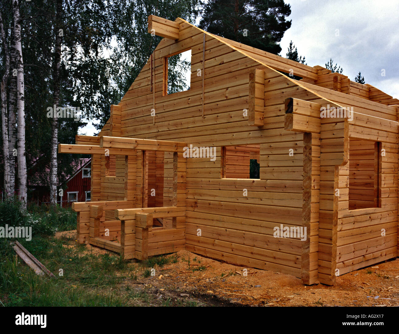 building site for a blockhouse in Finland Stock Photo - Alamy