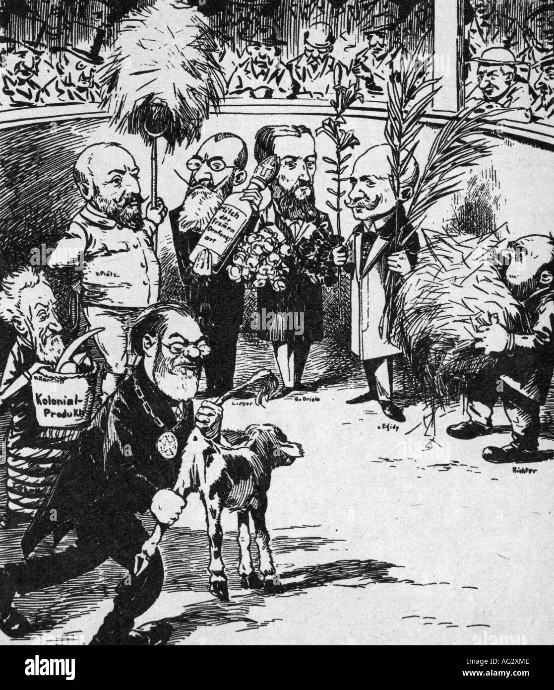 geography/travel, Germany, politics, elections, caricature, circa 1890 ...
