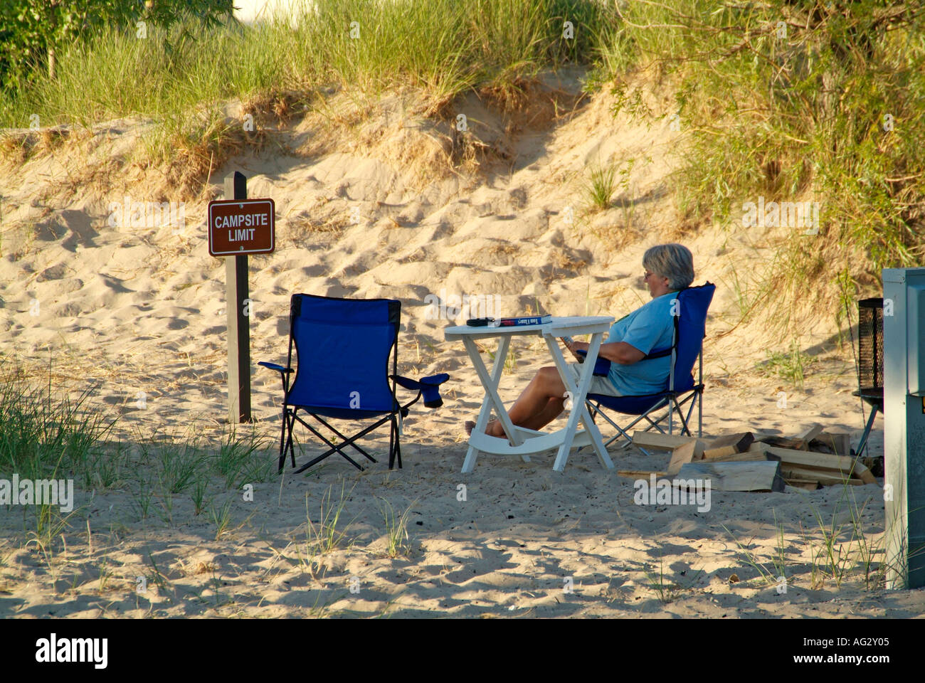 tent trailer motor home Camping Family Stock Photo - Alamy
