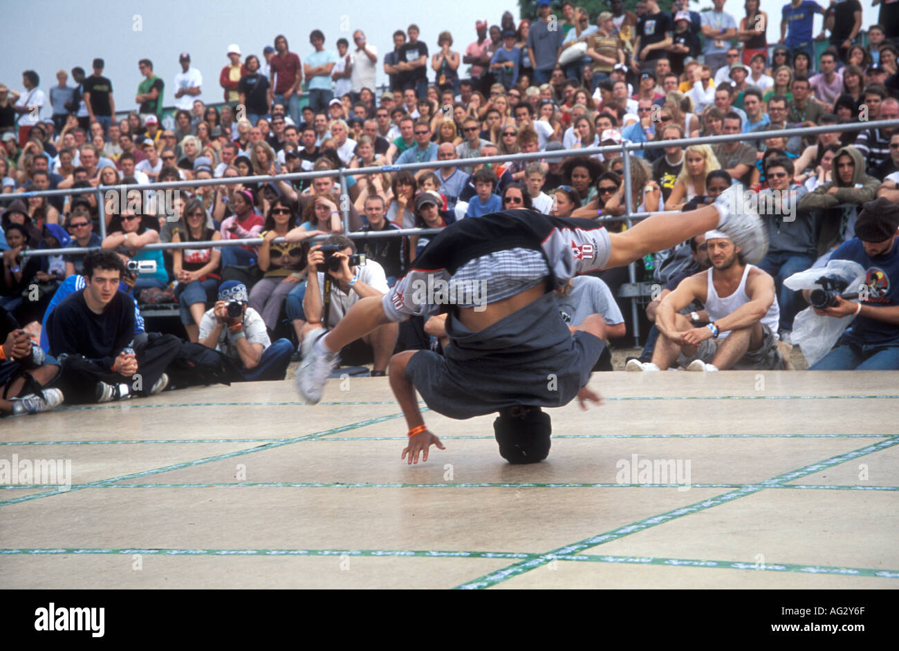 Break dancer competing in a competition Sprite Urban Games Clapham ...