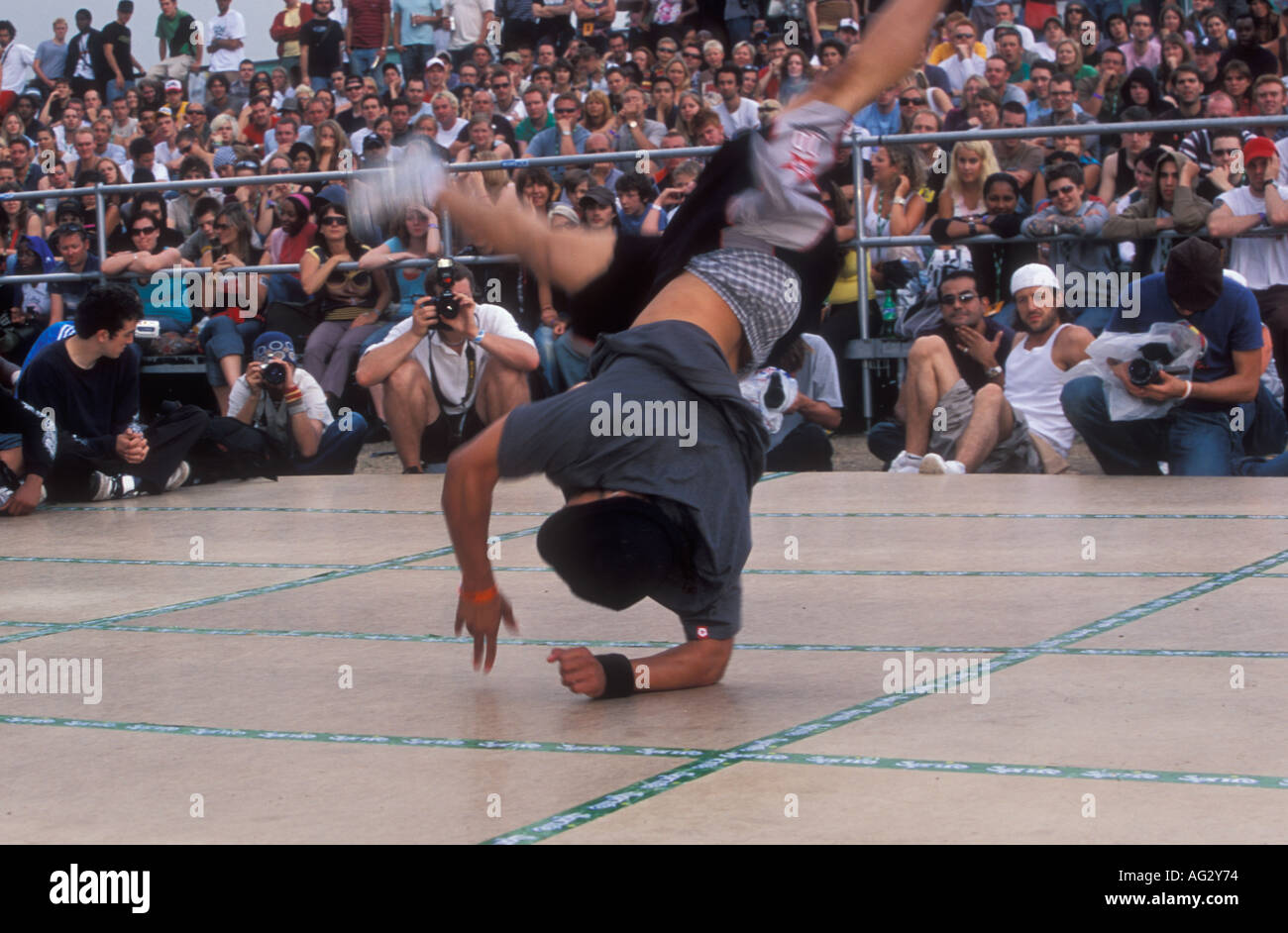 Break dancers competing in a competition Sprite Urban Games Clapham ...