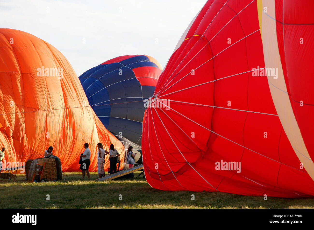 Hot Air Balloons at take-off Stock Photo - Alamy