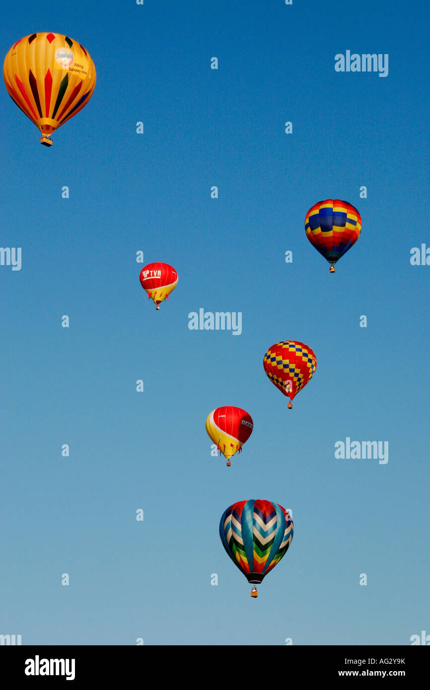 Hot Air Balloons in flight Stock Photo - Alamy