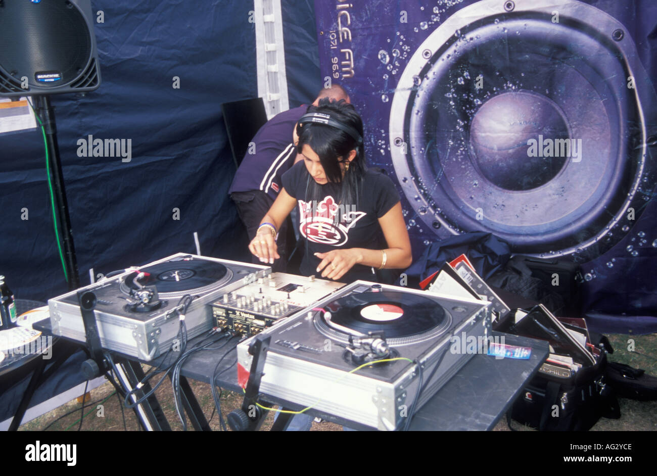 Female DJ at the Sprite Urban games Stock Photo - Alamy