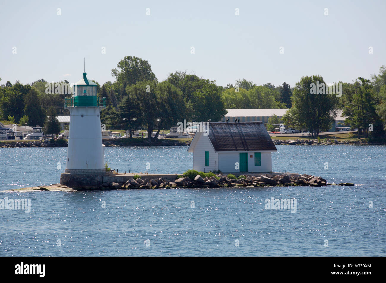 Sunken Rock Lighthouse in the St Lawrence River in the Thousand Island ...