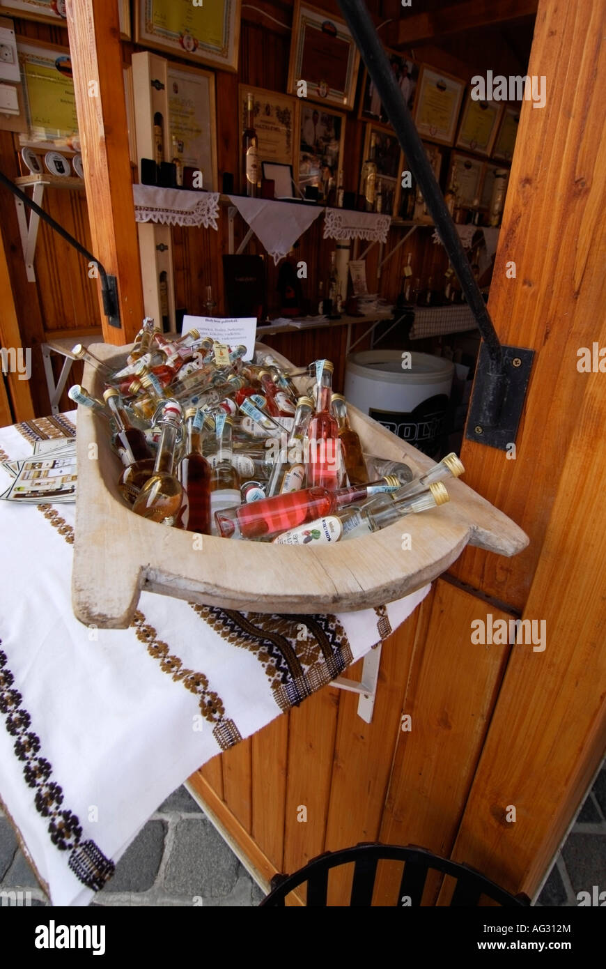 Small Bottles of Brandy Palinka Gastronomy Festival Castle District ...
