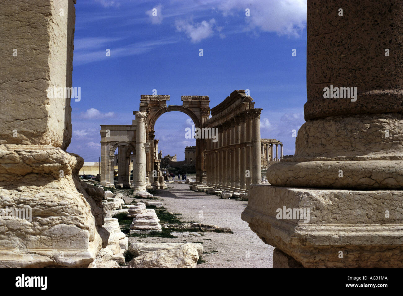 geography / travel, Syria, Palmyra, buildings, Tetraphylon, Latin ...