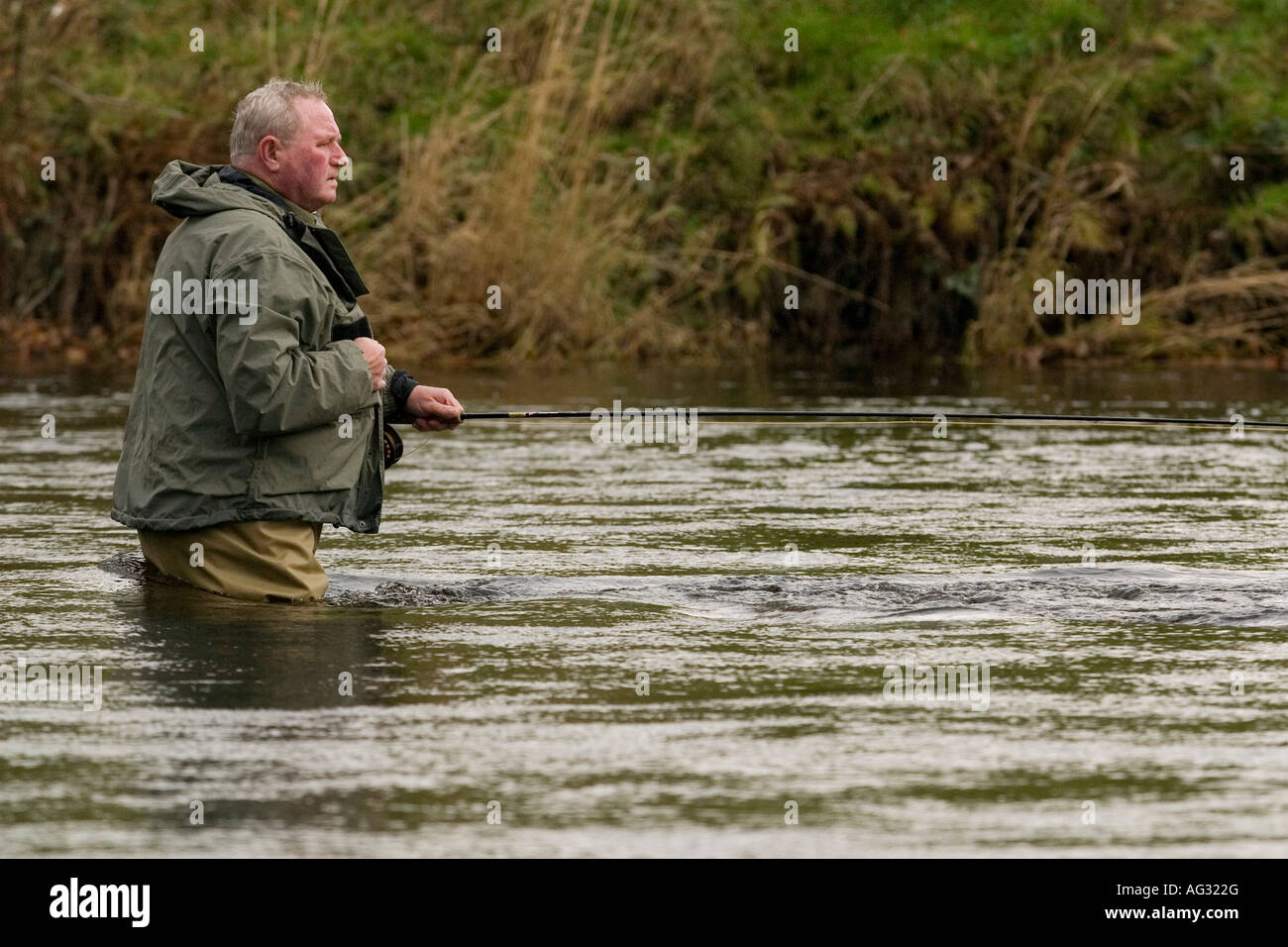 Man male wade wading fishing hi-res stock photography and images - Alamy