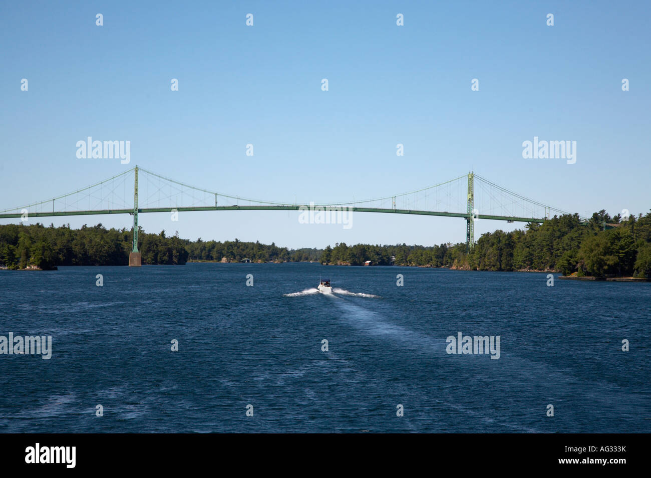Thousand Islands Bridge across St Lawrence River in the Thousand Island ...