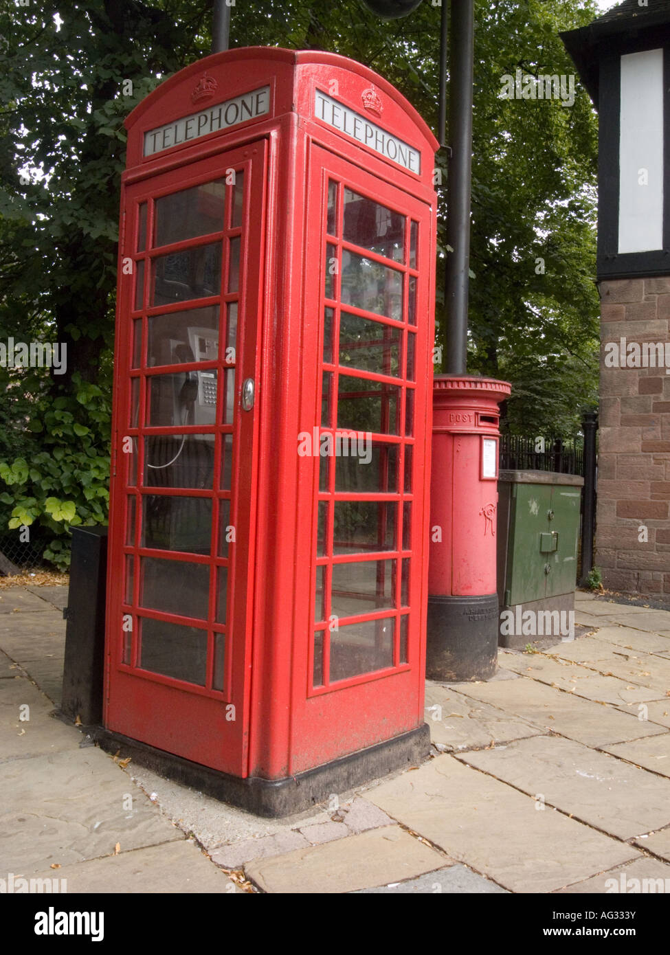 Telephone Box and pillar box Stock Photo - Alamy