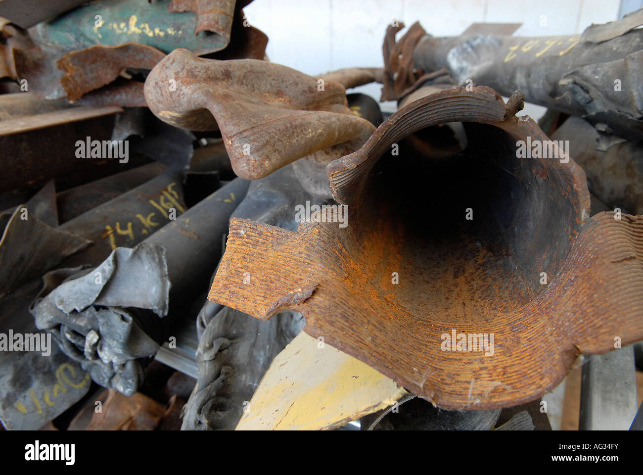 Remnants of Qassam rockets developed by the Izz ad-Din al-Qassam ...