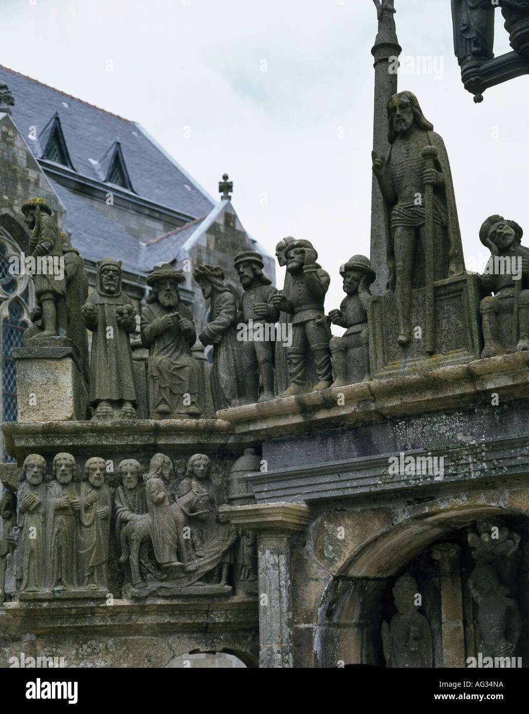 geography / travel, France, Plougastel-Daoulas, monuments, calvary ...