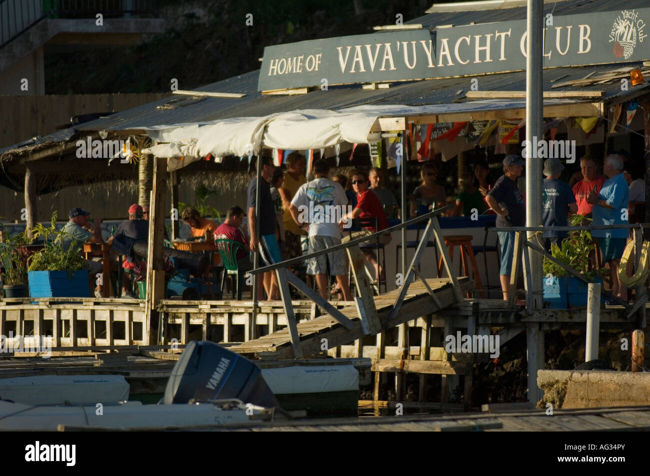 Waterfront bar and restauruant in Vava'u in the Kingdom of Tonga, a ...