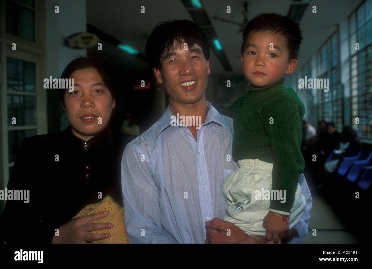 Family with their sick son in a hospital in Shanghai, China Stock Photo ...