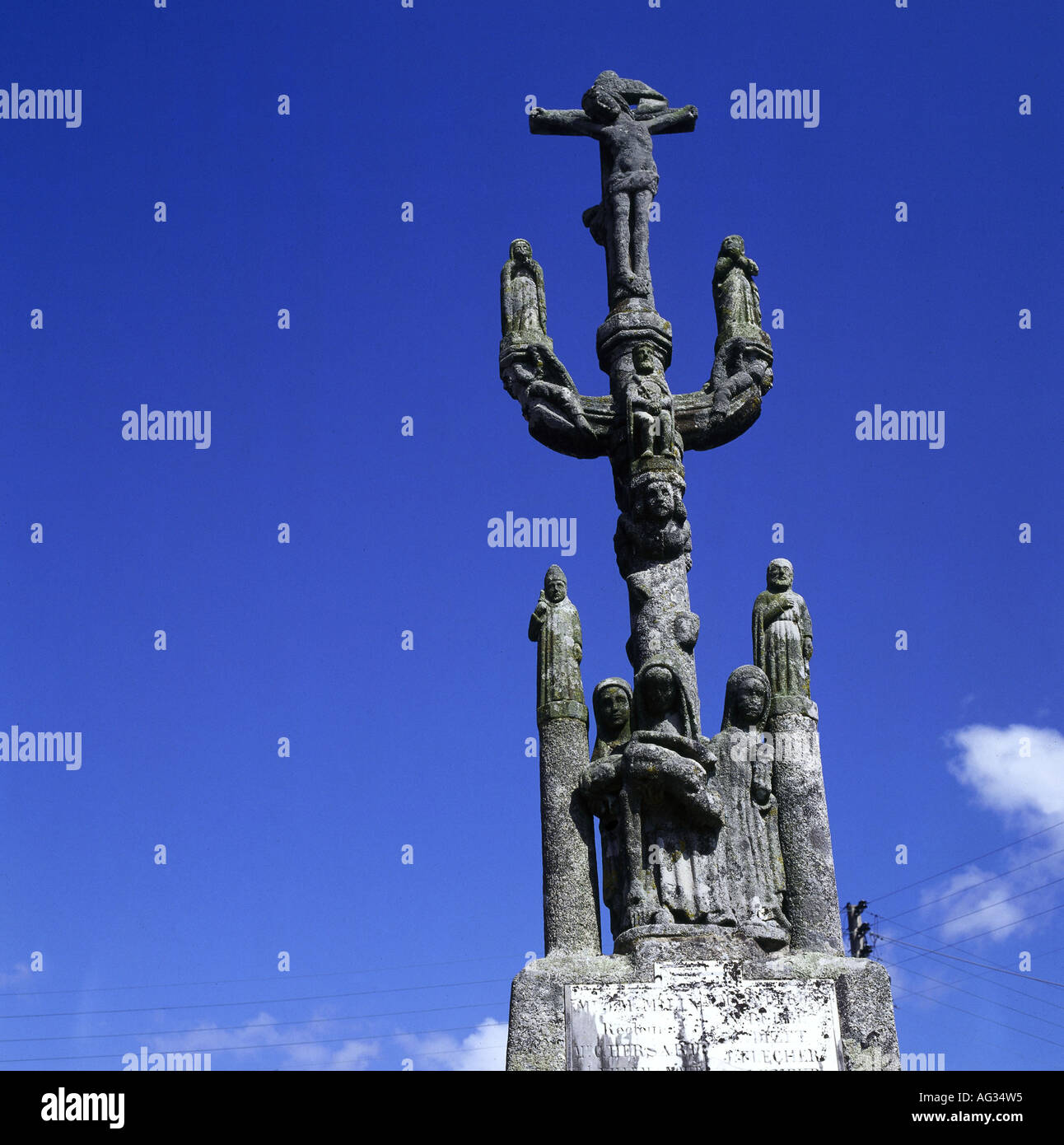 geography / travel, France, Nizon, monuments, calvary, detail, 16th ...