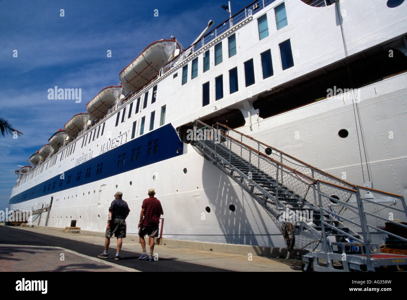 Cruise ship moored at Prince George Wharf in Nassau Harbour Bahamas ...