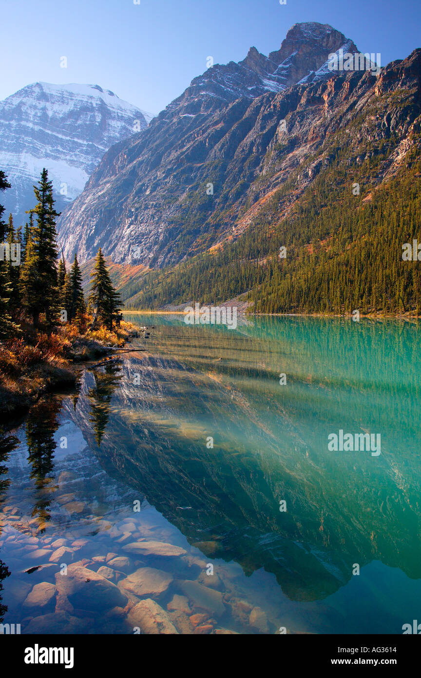Mt Edith Cavell and Cavell Lake Jasper National Park Alberta Canada ...