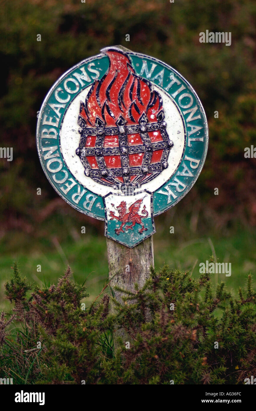 Sign in Brecon Beacons National Park South Wales UK Stock Photo - Alamy