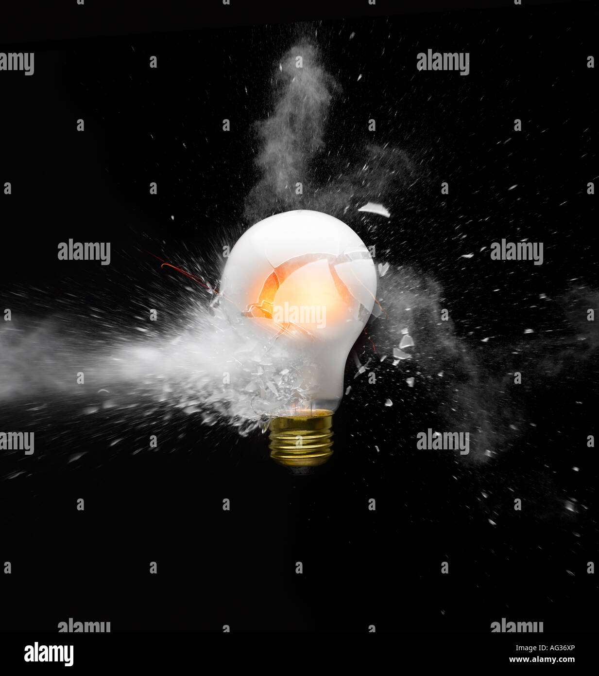 Light bulb bursting, frosted Stock Photo - Alamy