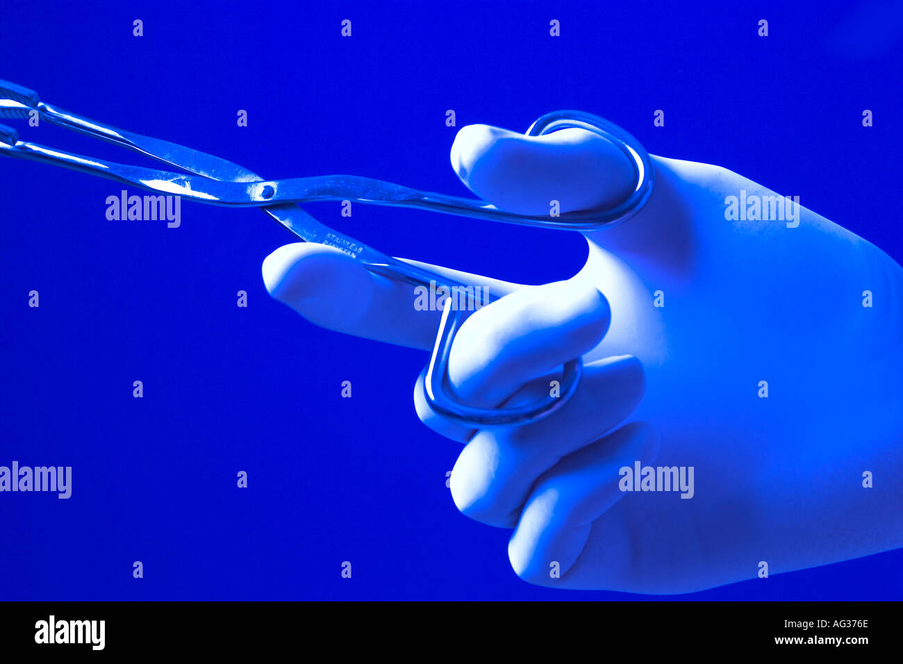 doctor s gloved hand holding instrument during surgery Stock Photo - Alamy