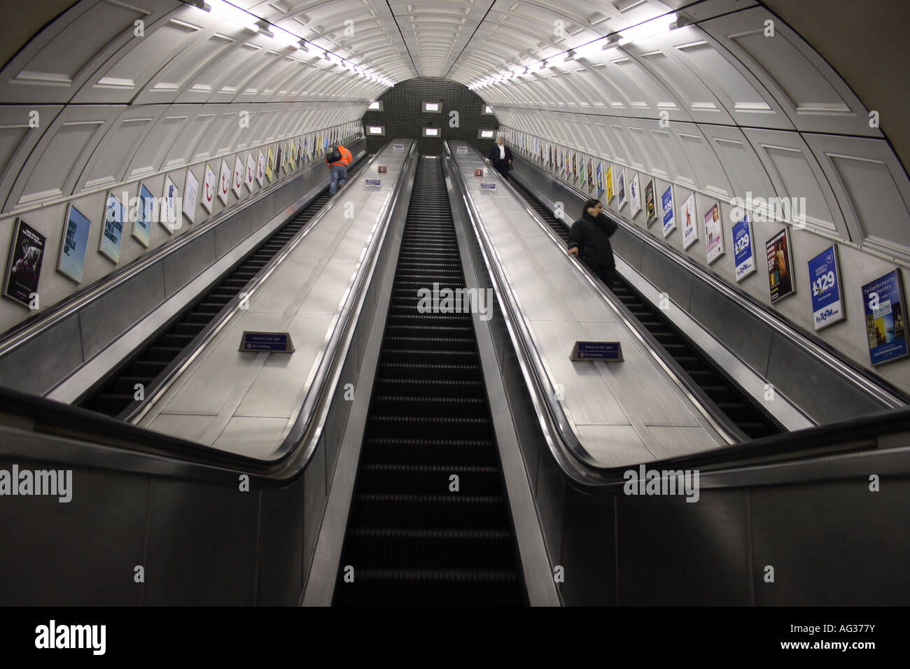 London Tube station escalator Stock Photo - Alamy
