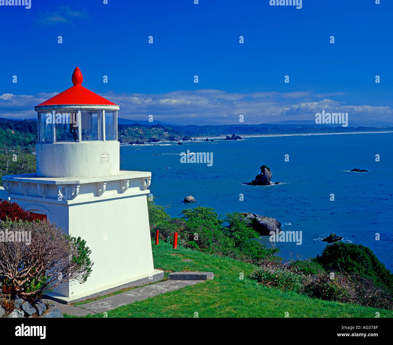 Memorial lighthouse at Trinidad California USA Stock Photo - Alamy