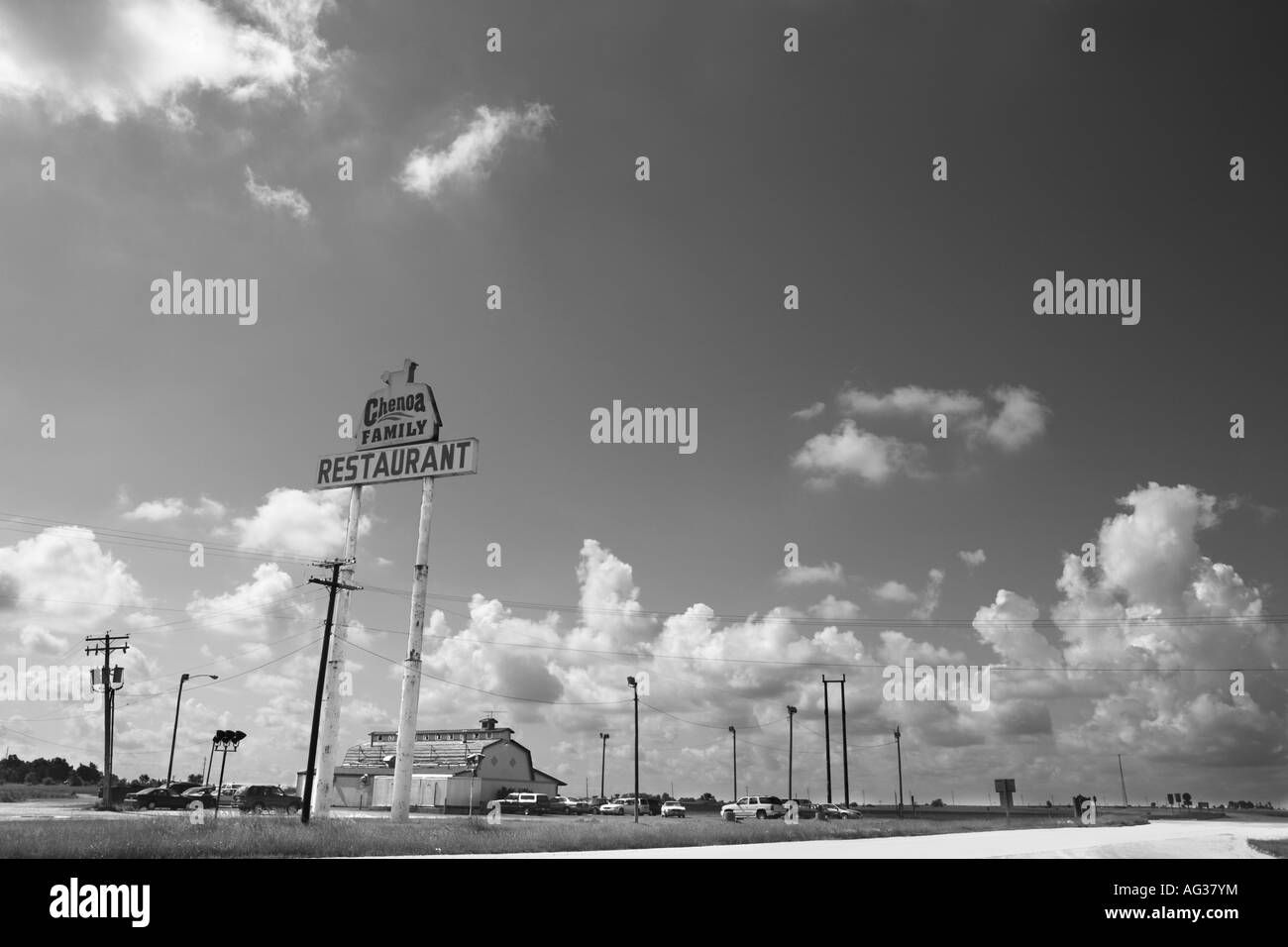 The route 66 restaurant Black and White Stock Photos & Images - Alamy