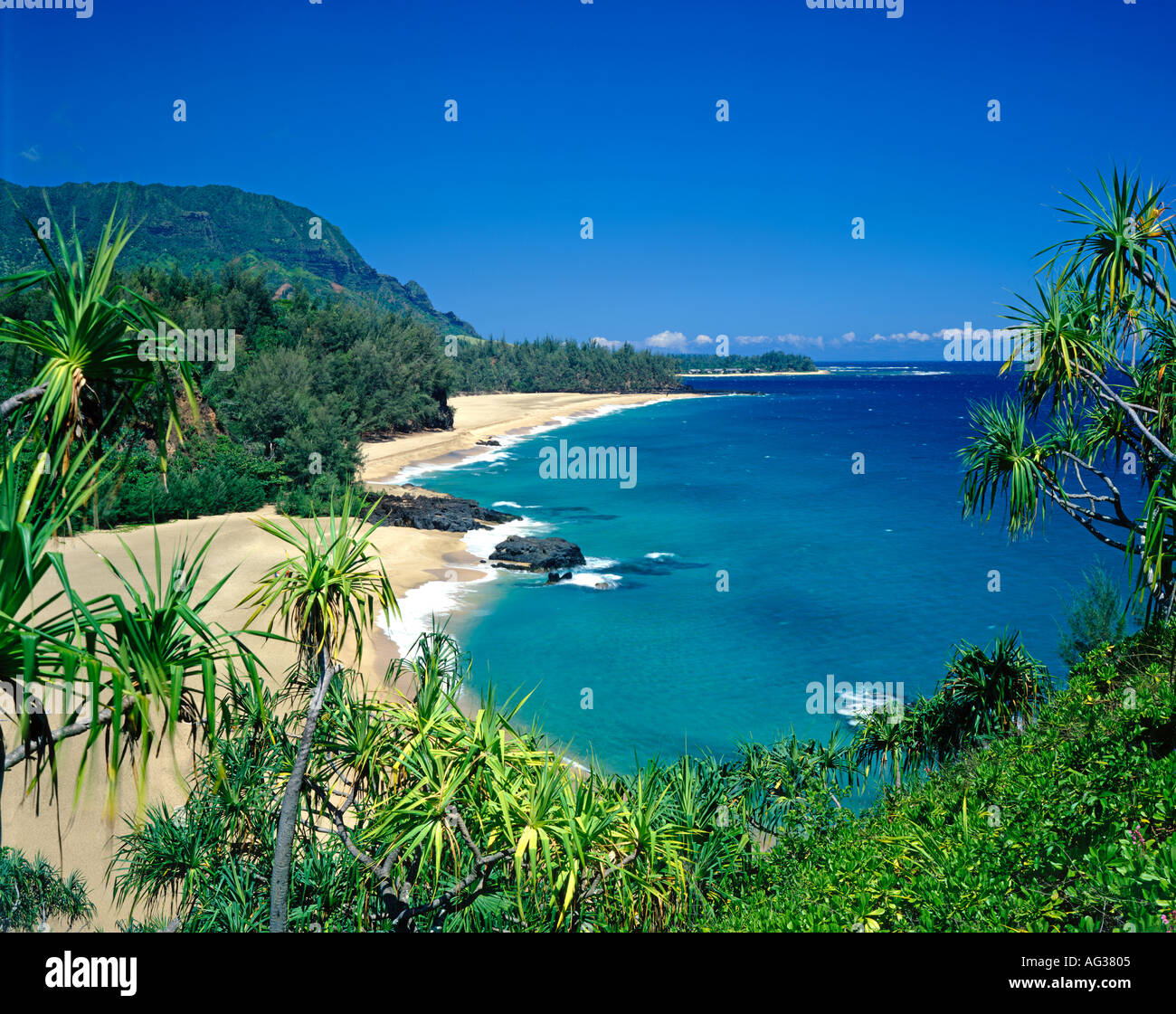 Lumahai Beach on the island of Kauai Hawaii USA Stock Photo - Alamy