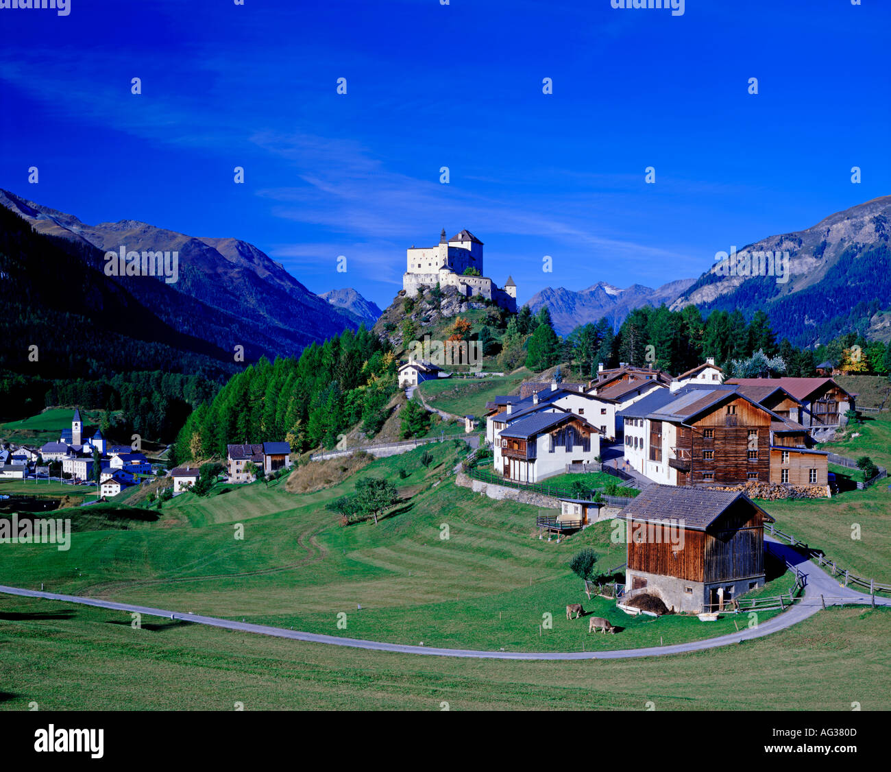 Tarasp Castle in Tarasp Switzerland Stock Photo - Alamy