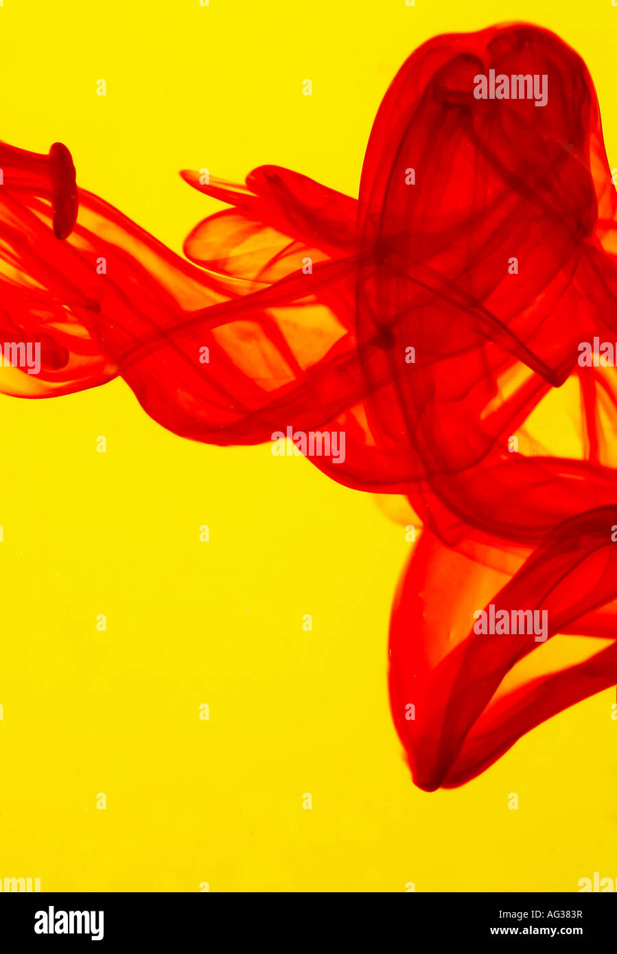 Blood Red ink on yellow Stock Photo - Alamy