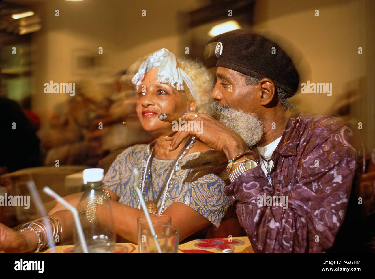 Cuban couple in a club in Habana Vieja Cuba Stock Photo - Alamy