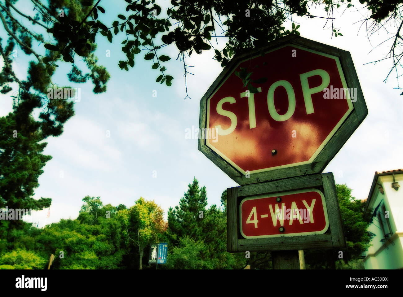 4 way stop sign hi-res stock photography and images - Alamy