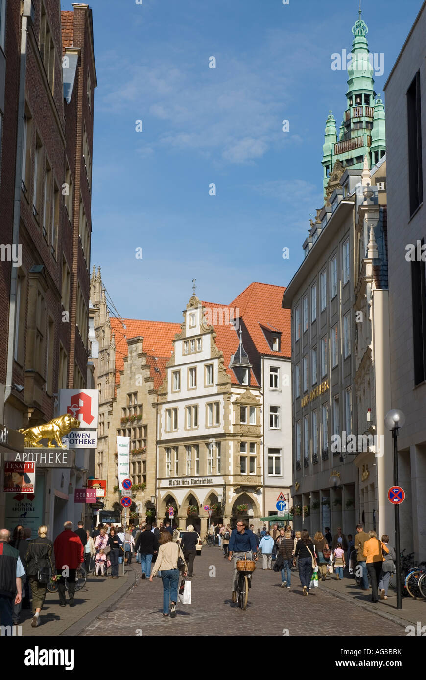 A street scene in Munster Germany Stock Photo - Alamy