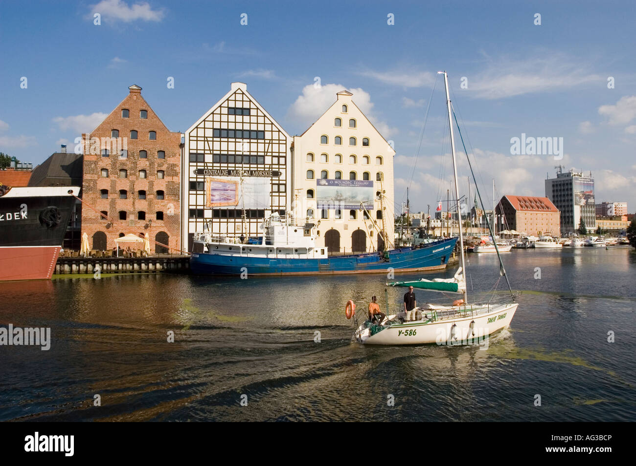 Central Maritime Museum on Moltawa river in Gdansk port, Poland Stock ...