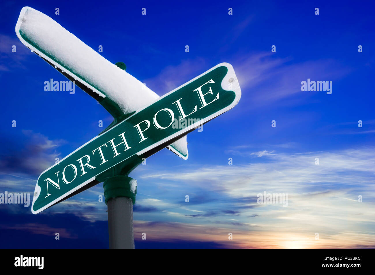 Signpost to the North Pole Stock Photo - Alamy