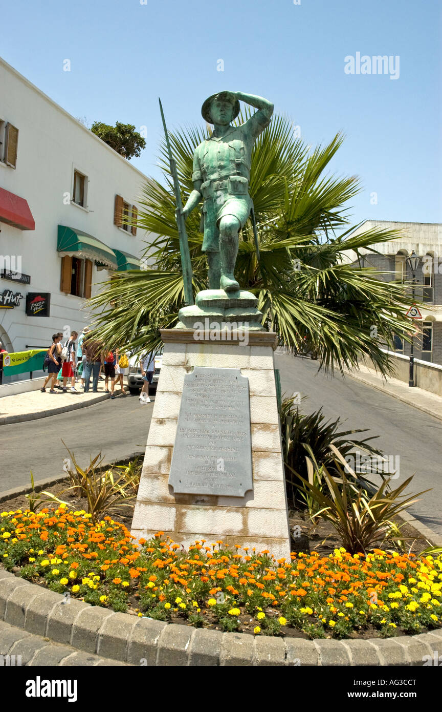 Statue of Gibraltar Defence Force Soldier wearing summer battle dress ...