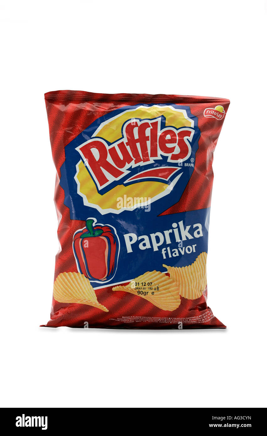 Ruffles with paprika flavor crisps Stock Photo - Alamy