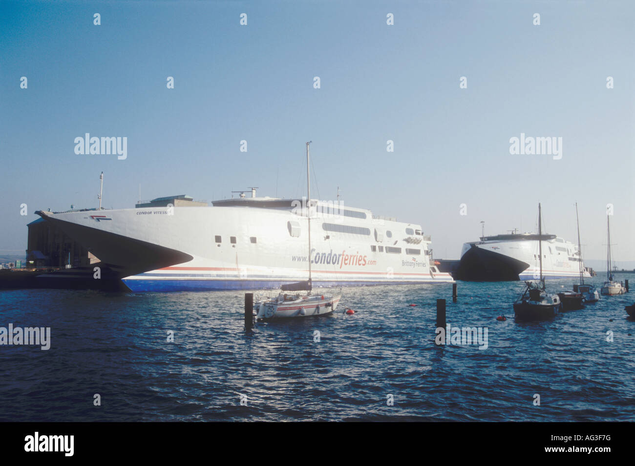 Condor Wavepiercer catamaran ferries at Weymouth Dorset England UK ply ...