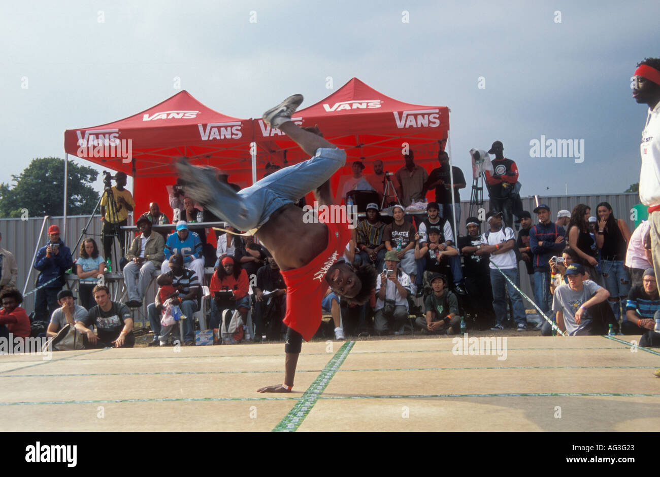 Break dancer competing in a competition Sprite Urban Games Clapham ...