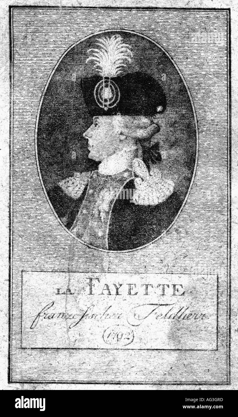 Lafayette, Marie Joseph de, 6.9.1757 - 20.5.1834, French General ...