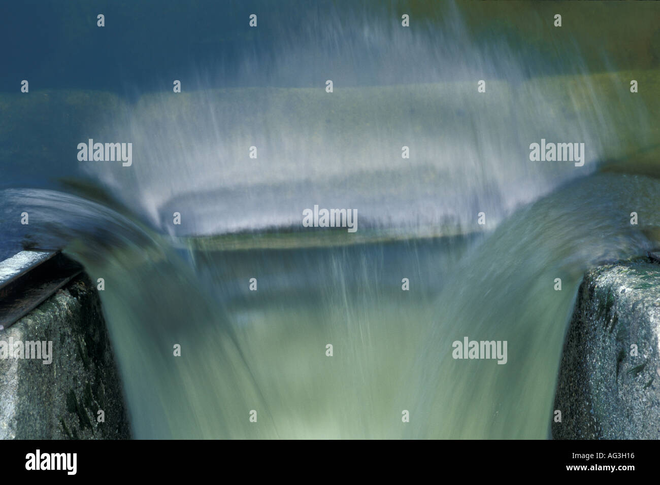 Aqueduct diversion dam transports water for ranch ad farms in the San ...
