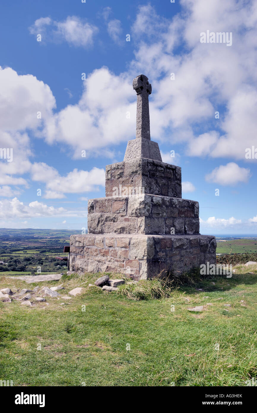 The World War One memorial at the top of Tregonning Hill near Germoe ...