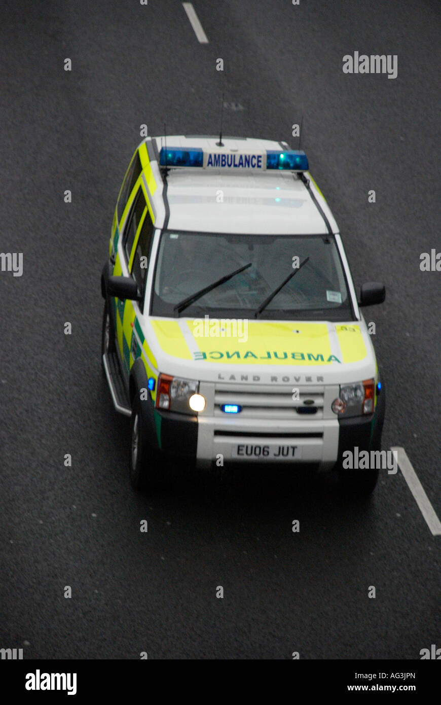 ambulance on M62 motorway in Huddersfield Stock Photo - Alamy