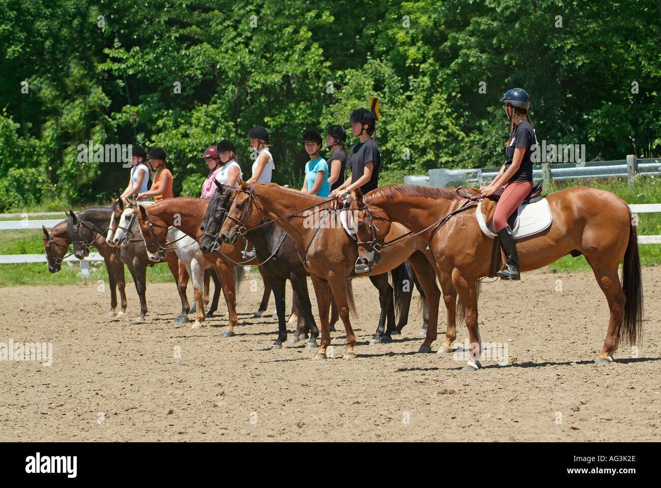 High school aged teens compete in equestrian event Stock Photo - Alamy