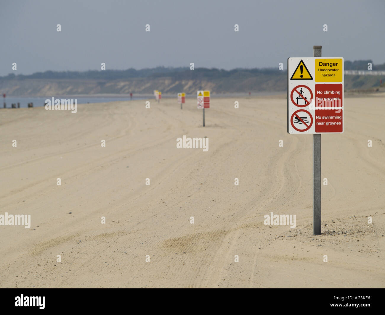 East anglia england uk land safety notice information wop hi-res stock ...