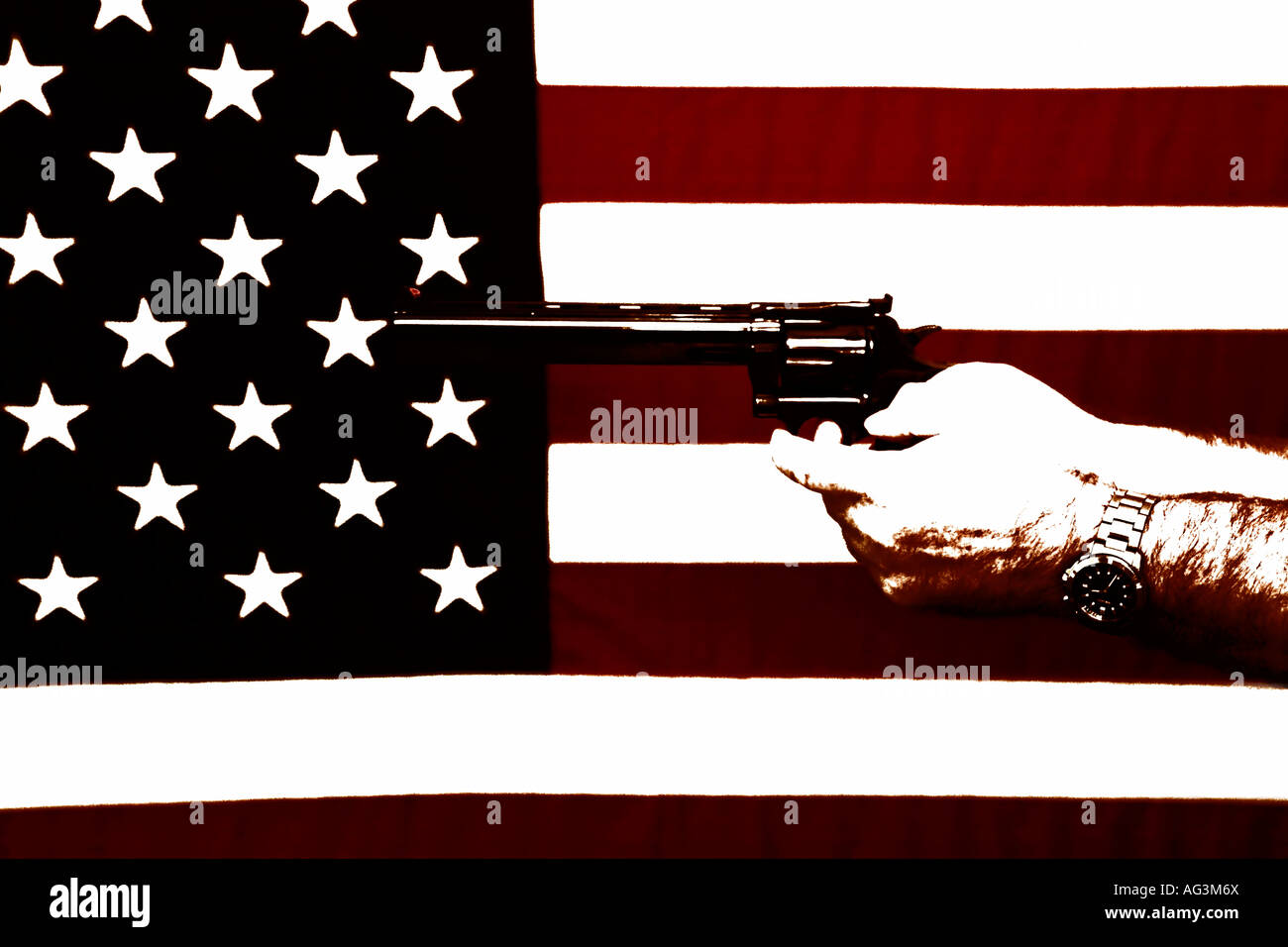 Pistol flag abstract Freedom through power Stock Photo - Alamy